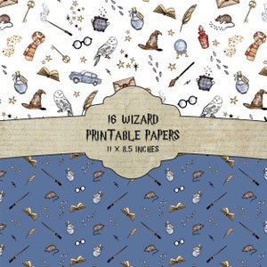 Wizard Pattern Pastel Digital Paper: Magic Junk Journal and Scrapbook ...