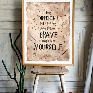 Wizard Poster, Wizard Wall Art, Inspirational Quotes, Hand Drawn ...