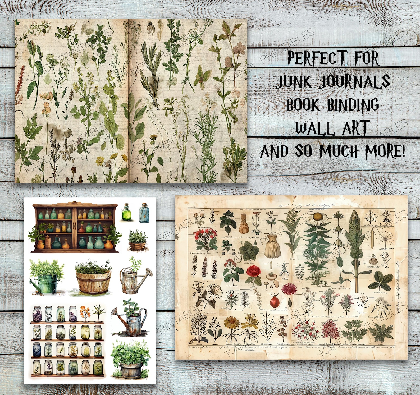 Wizard Herbology Class Papers: Magic Junk Journal, Fussy Cuts (digital ...