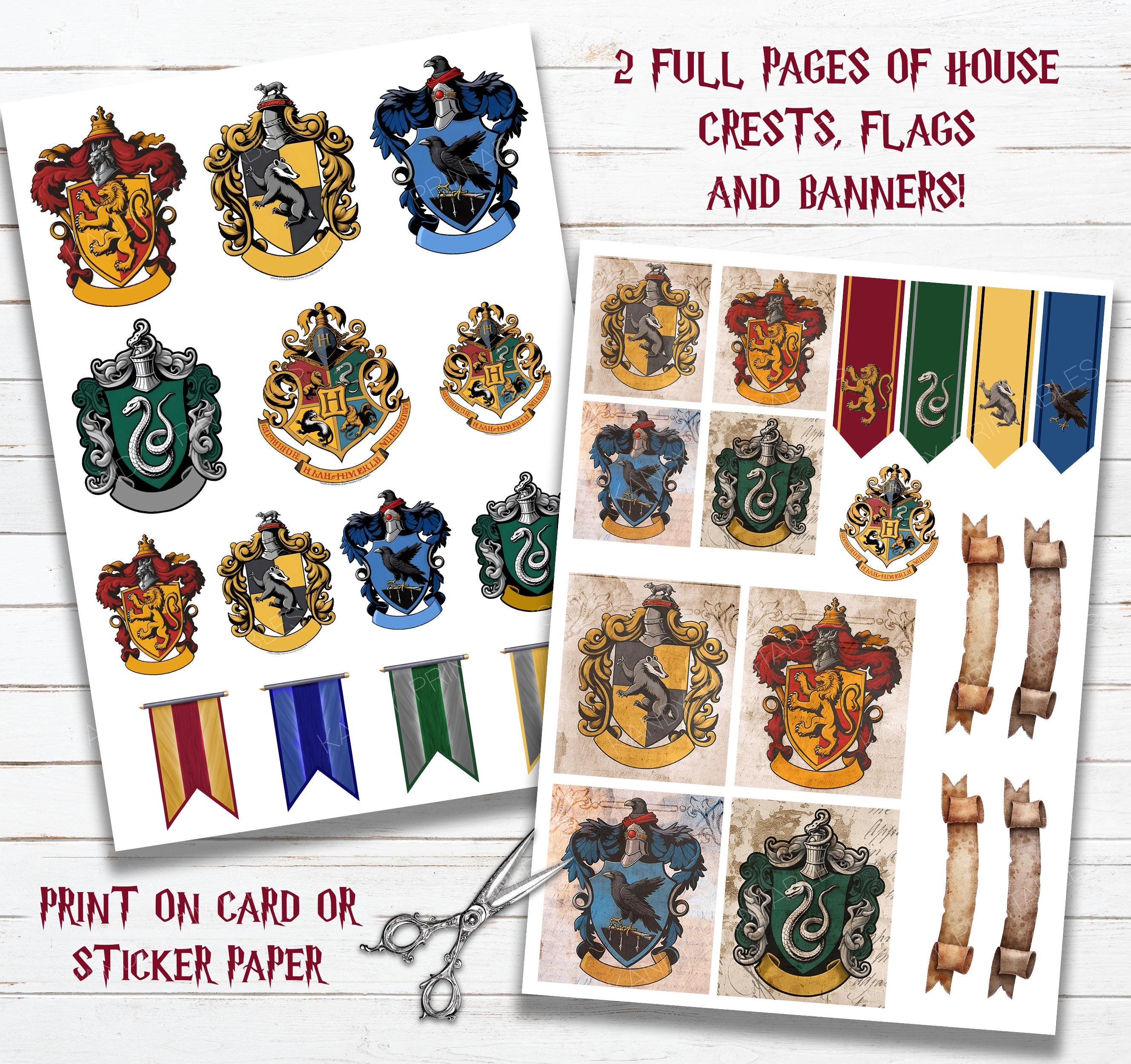 Wizard House Banners Digital Paper: Crests & Flags Kit (digital ...