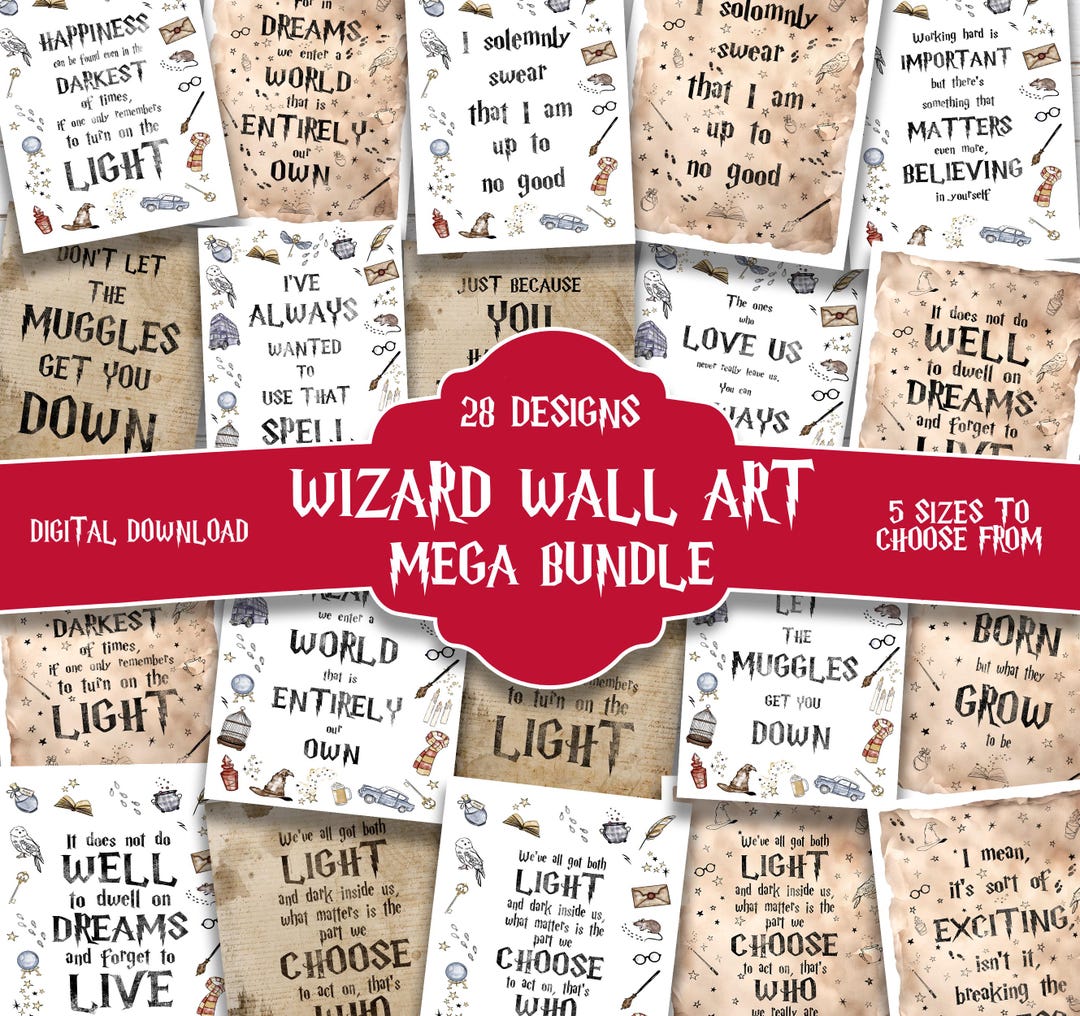 Wizard Wall Art Quotes Mega Bundle (digital Download) Witch, Magical ...