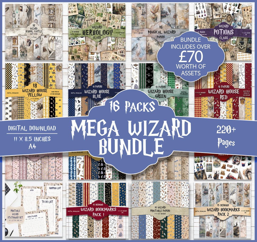 Wizard Junk Journal Kit: Mega Bundle Includes 16 Packs (digital ...