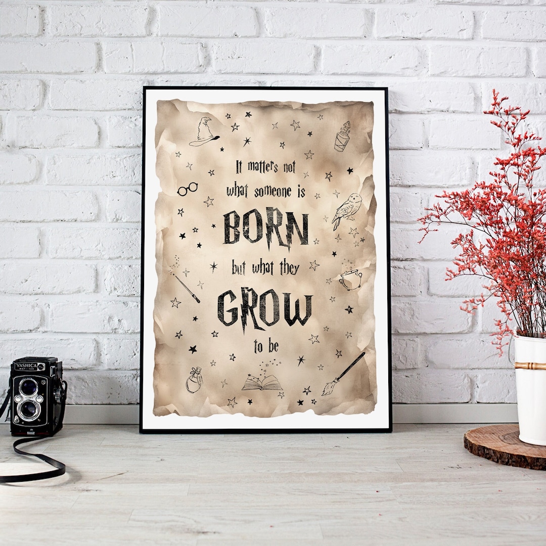 Wizard Poster, Wizard Wall Art, Inspirational Quotes, Hand Drawn ...