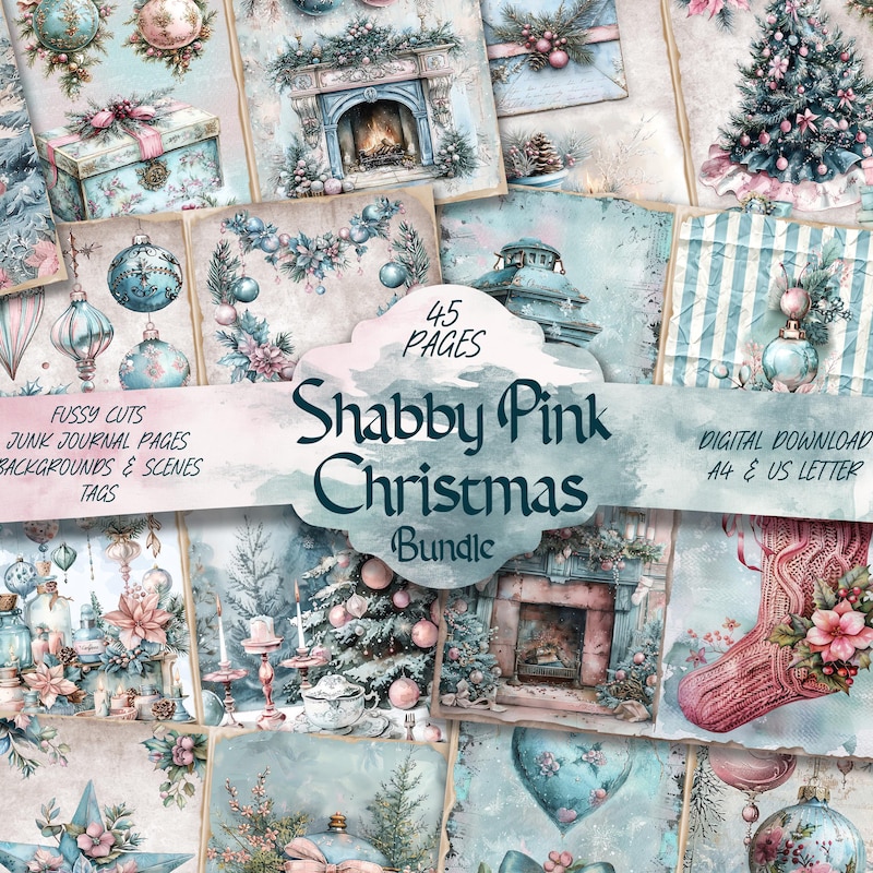 Pink Xmas Shabby Chic - Etsy UK