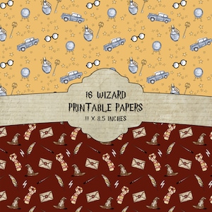 Wizard Pattern Pastel Digital Paper: Magic Junk Journal and Scrapbook ...