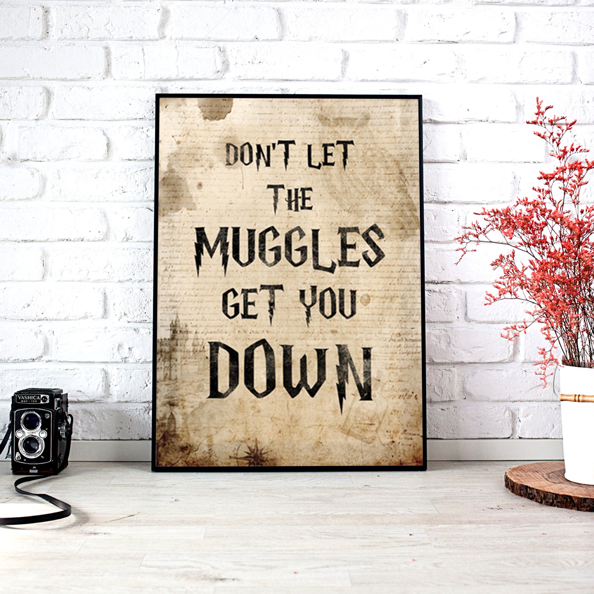Set of 5, Wizard Wall Art Inspirational Quotes, Hand Drawn Vintage ...