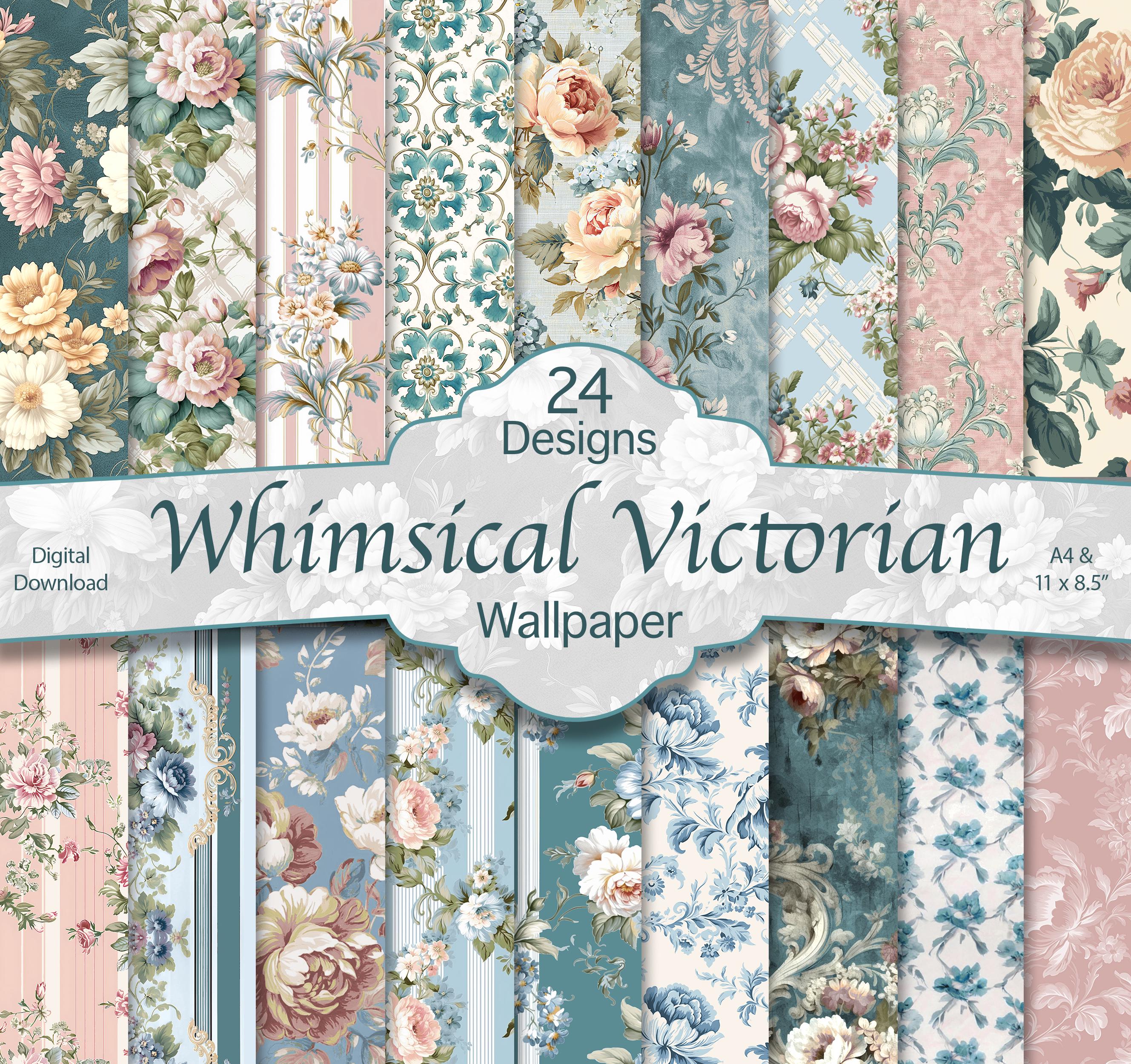 Whimsical Victorian Floral Papers: Junk Journal and Scrapbook Designs ...