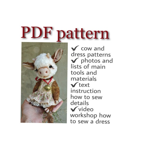 Stuffed Cow Sewing Pattern - Etsy