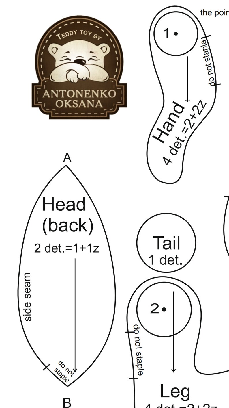 Teddy Bunny PDF Sewing Pattern Teddy Pdf Sewing Pattern - Etsy Ireland