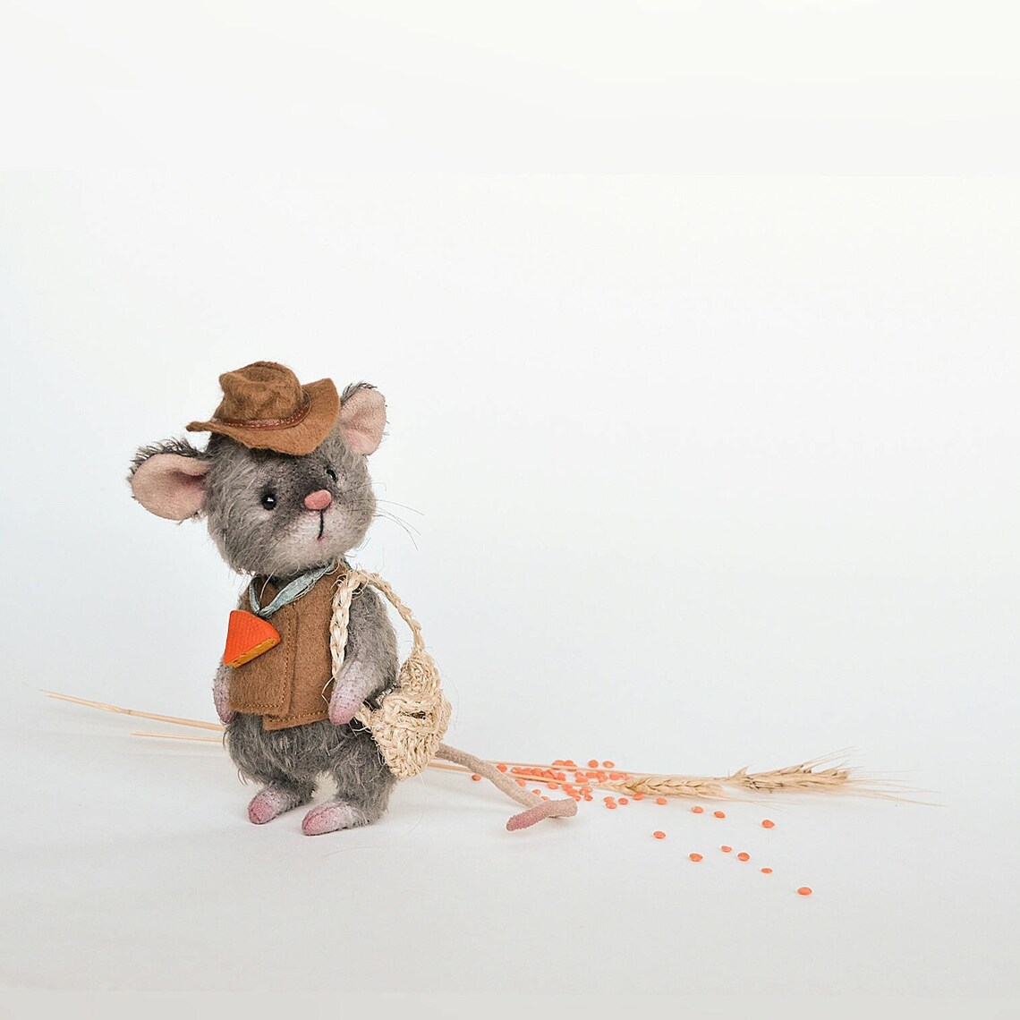 Stuffed Animal Teddy Toy Plush Artist Teddy Mouse Toy Artist - Etsy