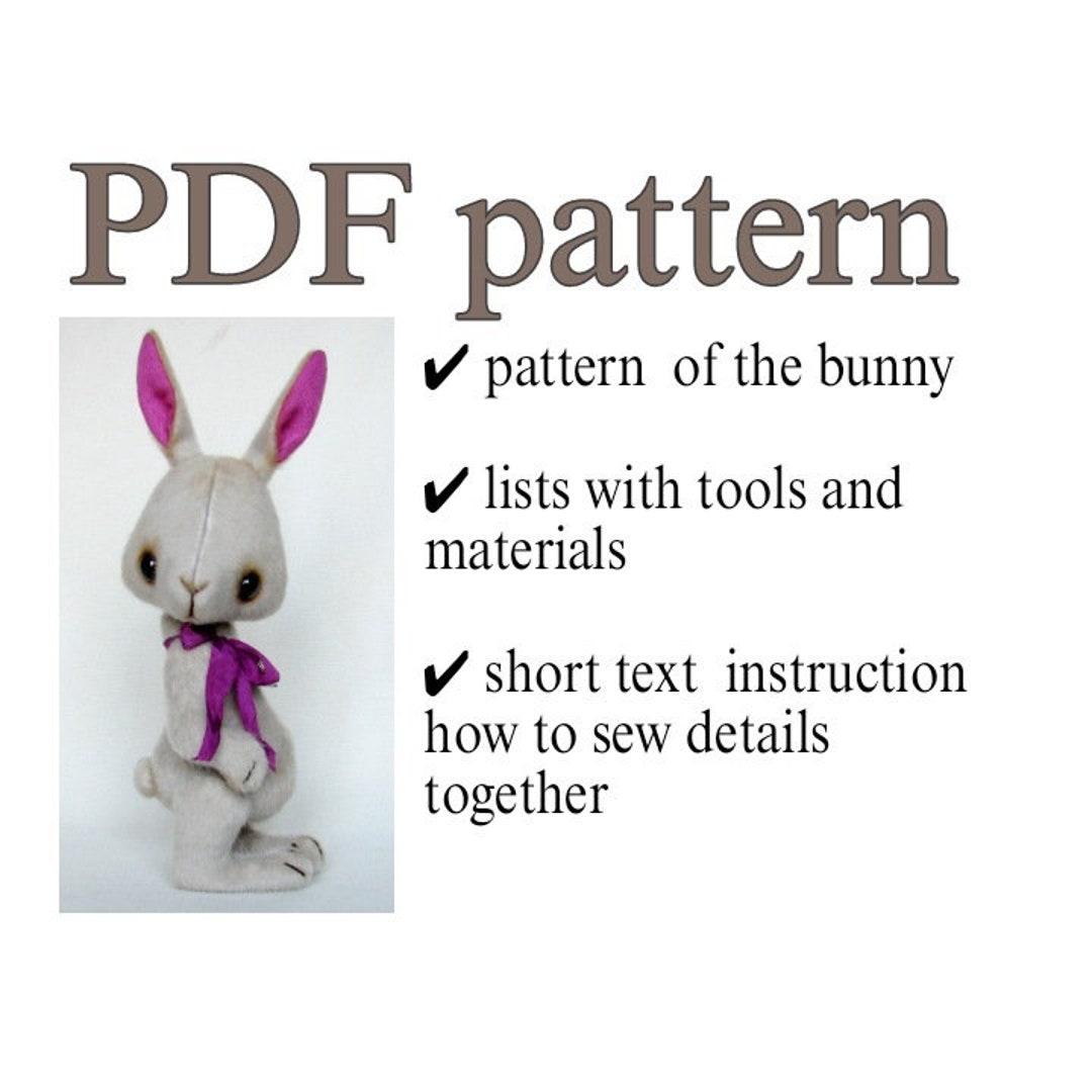 Stand With Ukrain PDF Sewing Toy Pattern Sewing Tutorial Bunny Toy ...