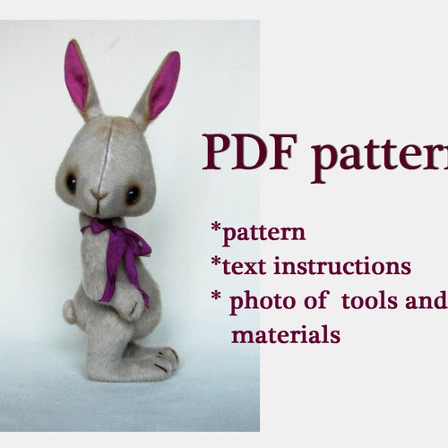 Rabbit sitting Pdf Sewing Pattern | Etsy