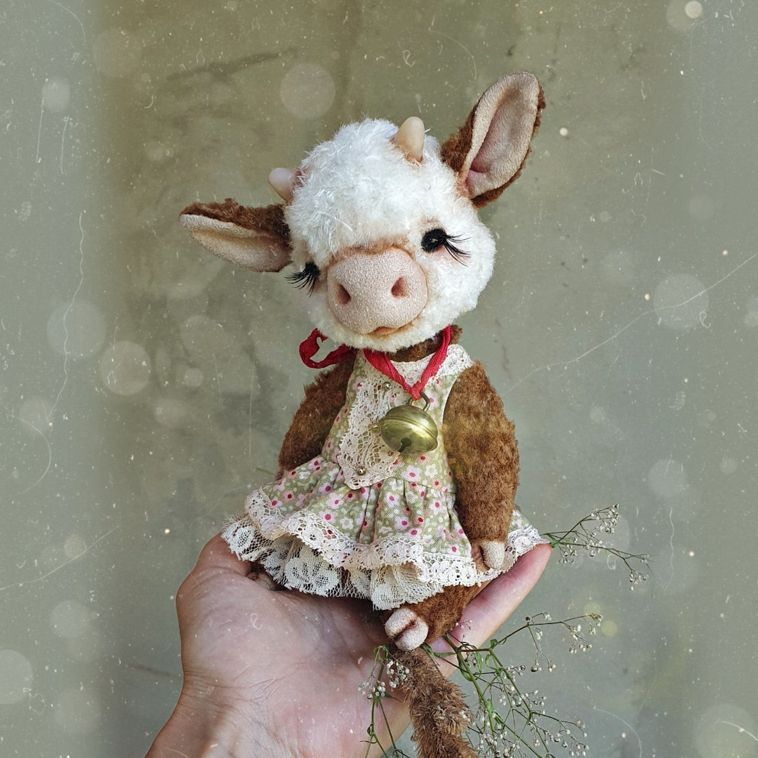 Artist Teddy Cow Toy Artist Teddy Bear Toy Vintage Cow Toy Ooak Teddy ...