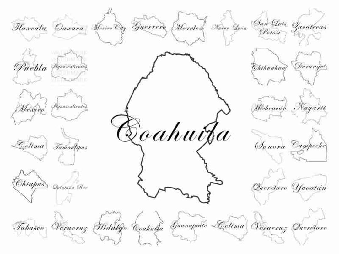 Coahuila Map Outline SVG, Printable Shirt Design (digital Download) - Etsy