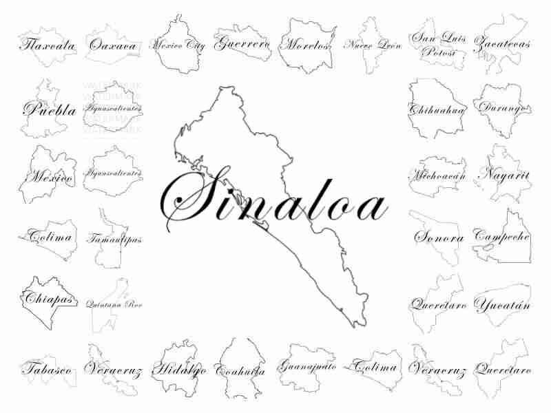 Sinaloa Map, Mexico, Vector Design (digital Download) - Etsy