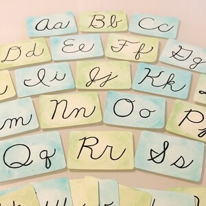 Cursive Alphabet Cards, Zaner Bloser Inspired Cursive, Printable ...