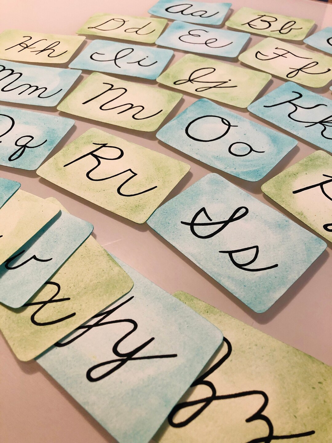 Cursive Alphabet Cards, Zaner Bloser Inspired Cursive, Printable ...