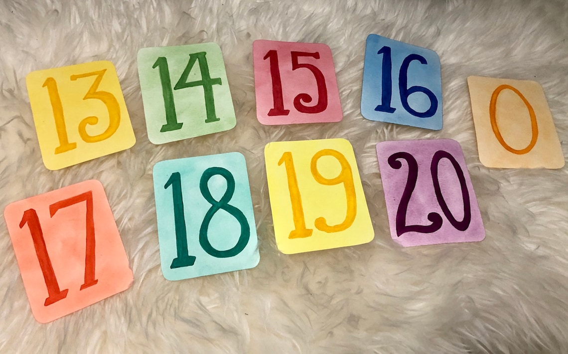 Waldorf Number Cards/ Waldorf Homeschool/ Number Flashcards/ - Etsy