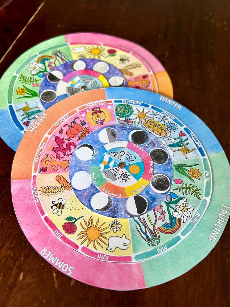 German Waldorf Seasonal Wheel, Unlabeled Waldorf Festival Wheel ...