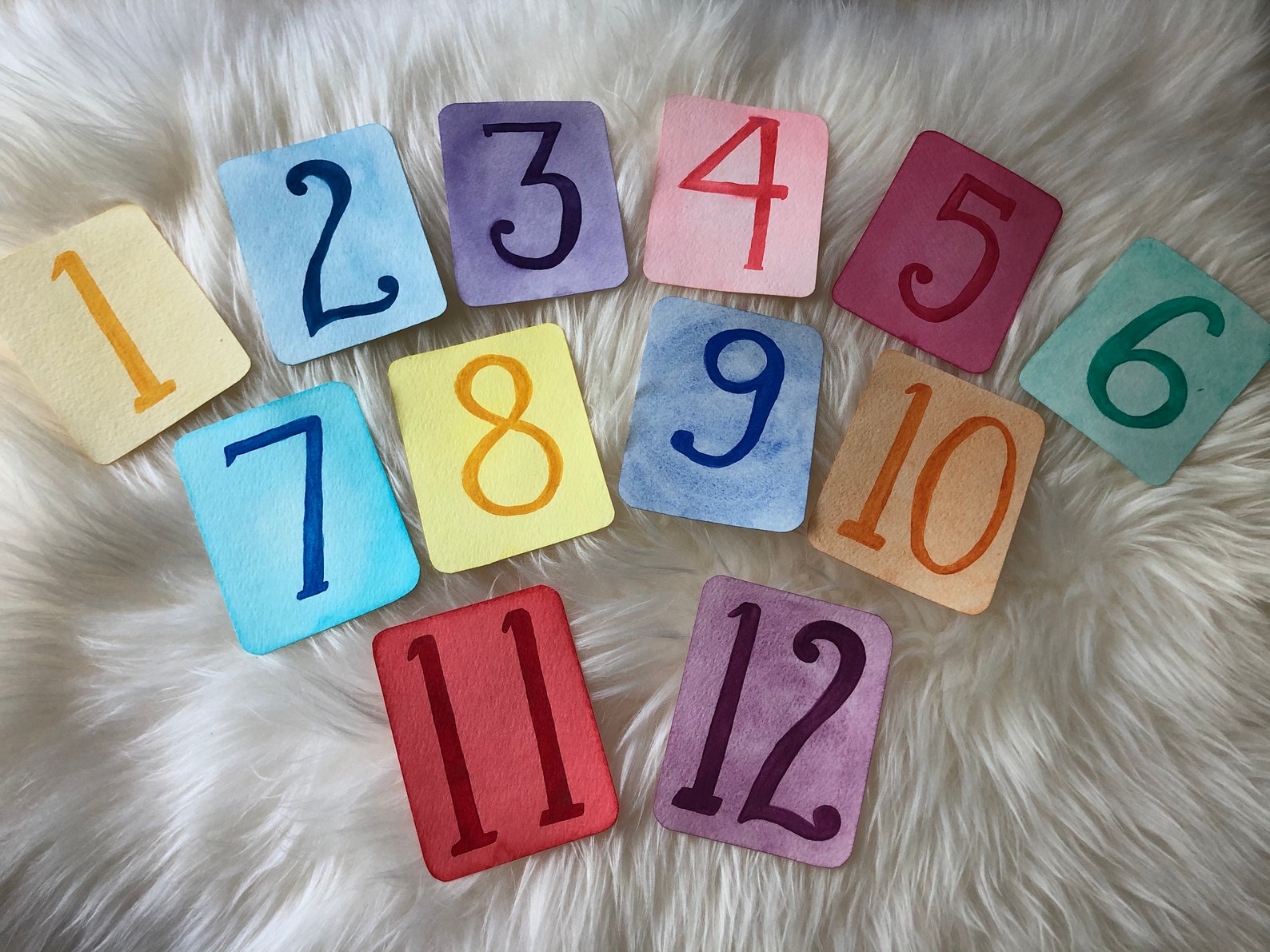Waldorf Number Cards/ Waldorf Homeschool/ Number Flashcards/ - Etsy