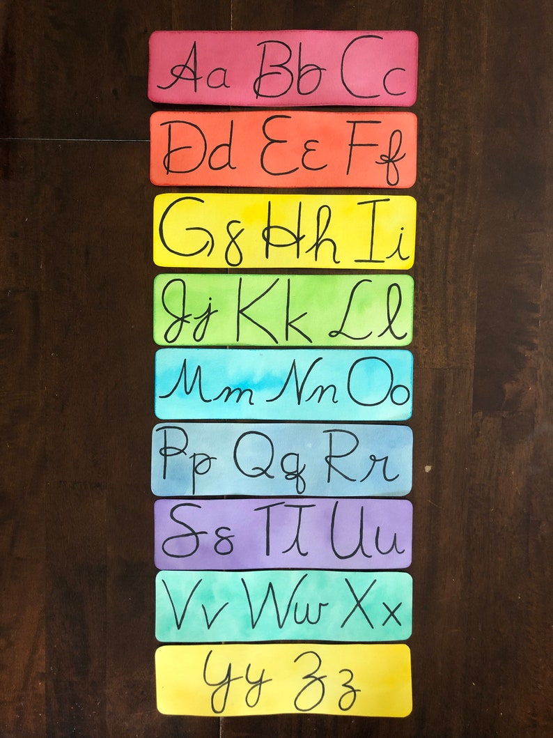 Cursive Alphabet Cards Vimala Inspired Cursive Printable - Etsy