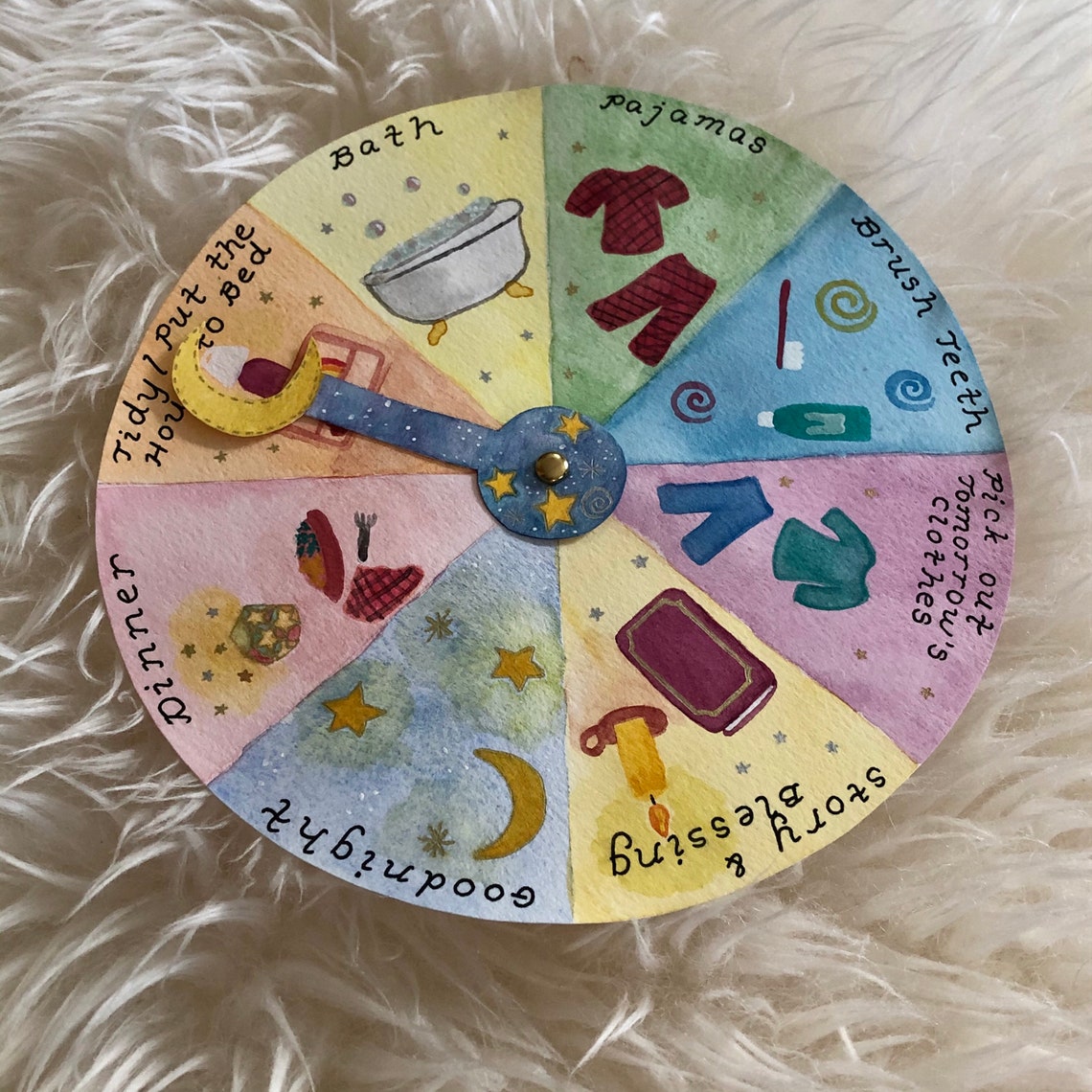 Bedtime Rhythm Wheel Waldorf Home Early Childhood Back to | Etsy