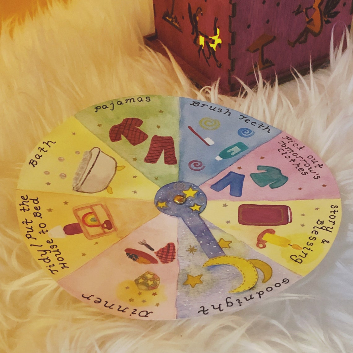 Bedtime Rhythm Wheel Waldorf Home Early Childhood Back to | Etsy