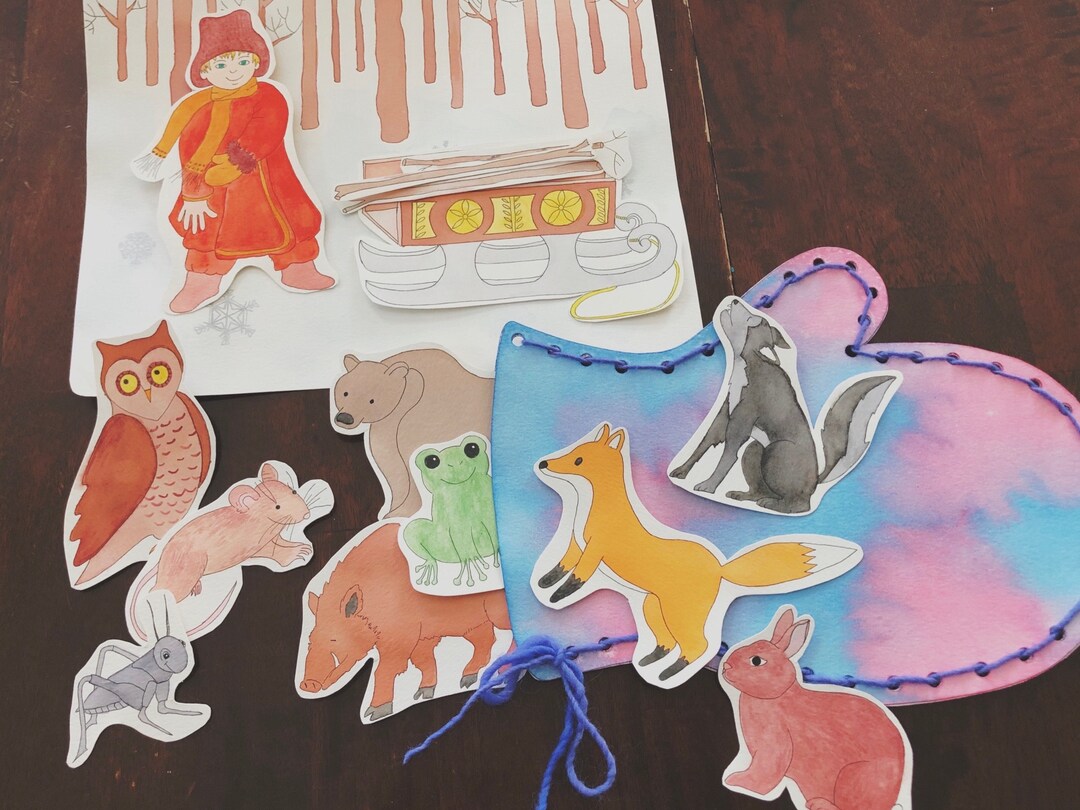 The Mitten Storytelling Puppets - Etsy