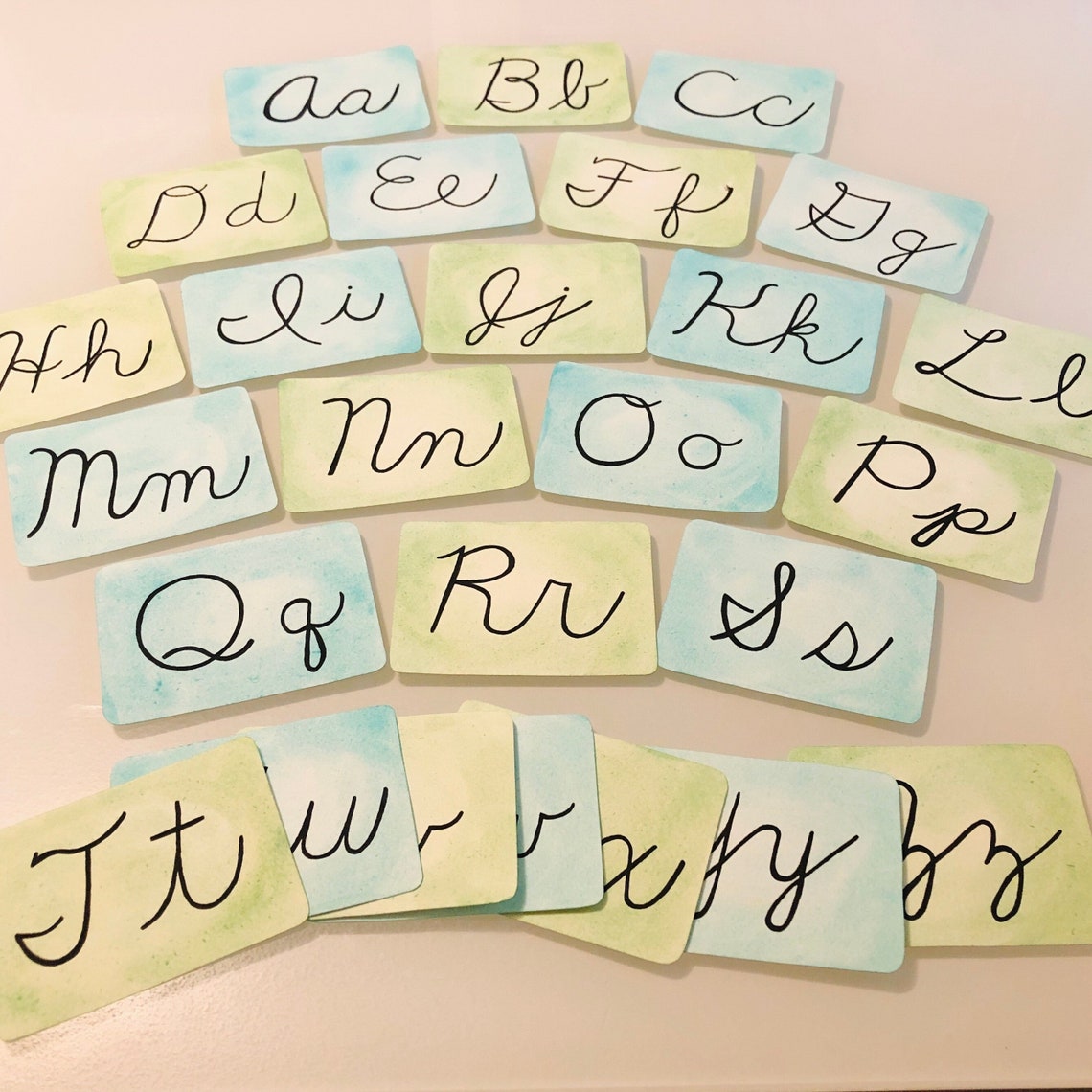 Cursive Alphabet Cards, Zaner Bloser Inspired Cursive, Printable ...