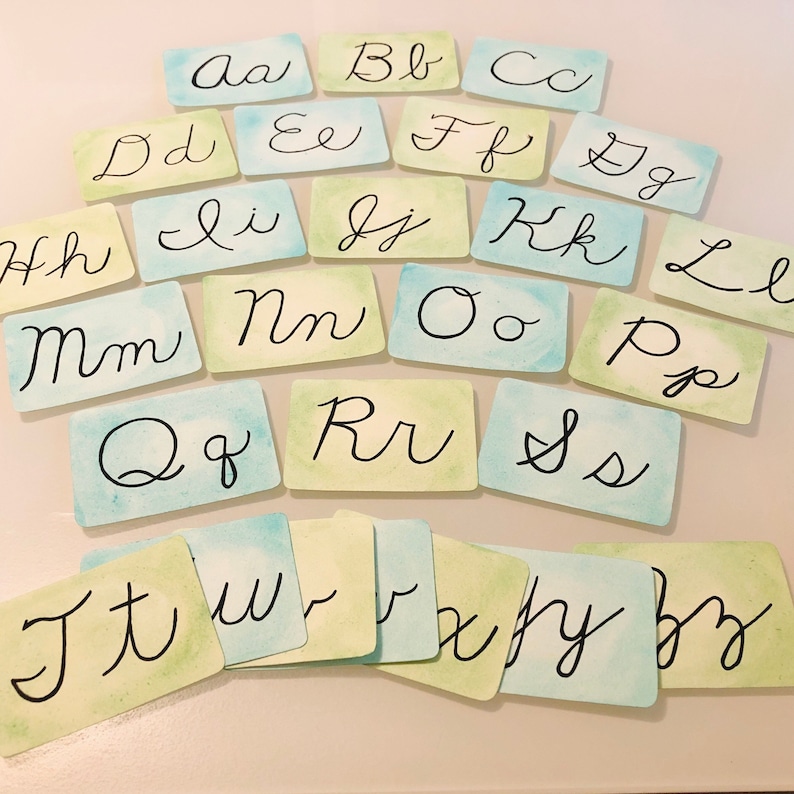 Cursive Alphabet Cards, Zaner Bloser Inspired Cursive, Printable ...