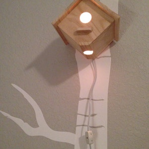 Bird House Night Light Woodland Nursery Woodpecker's | Etsy