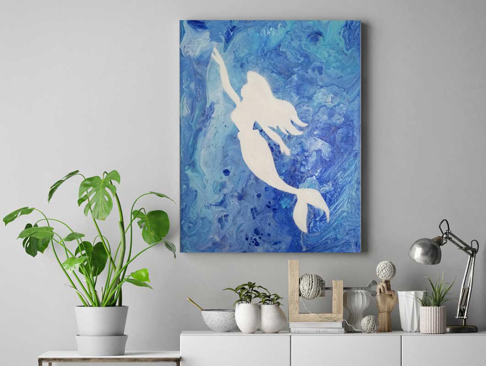 Little Mermaid Abstract Painting - Etsy
