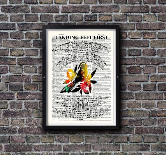 Bayside Landing Feet First Lyrics Colorful Bird Art Print | Etsy