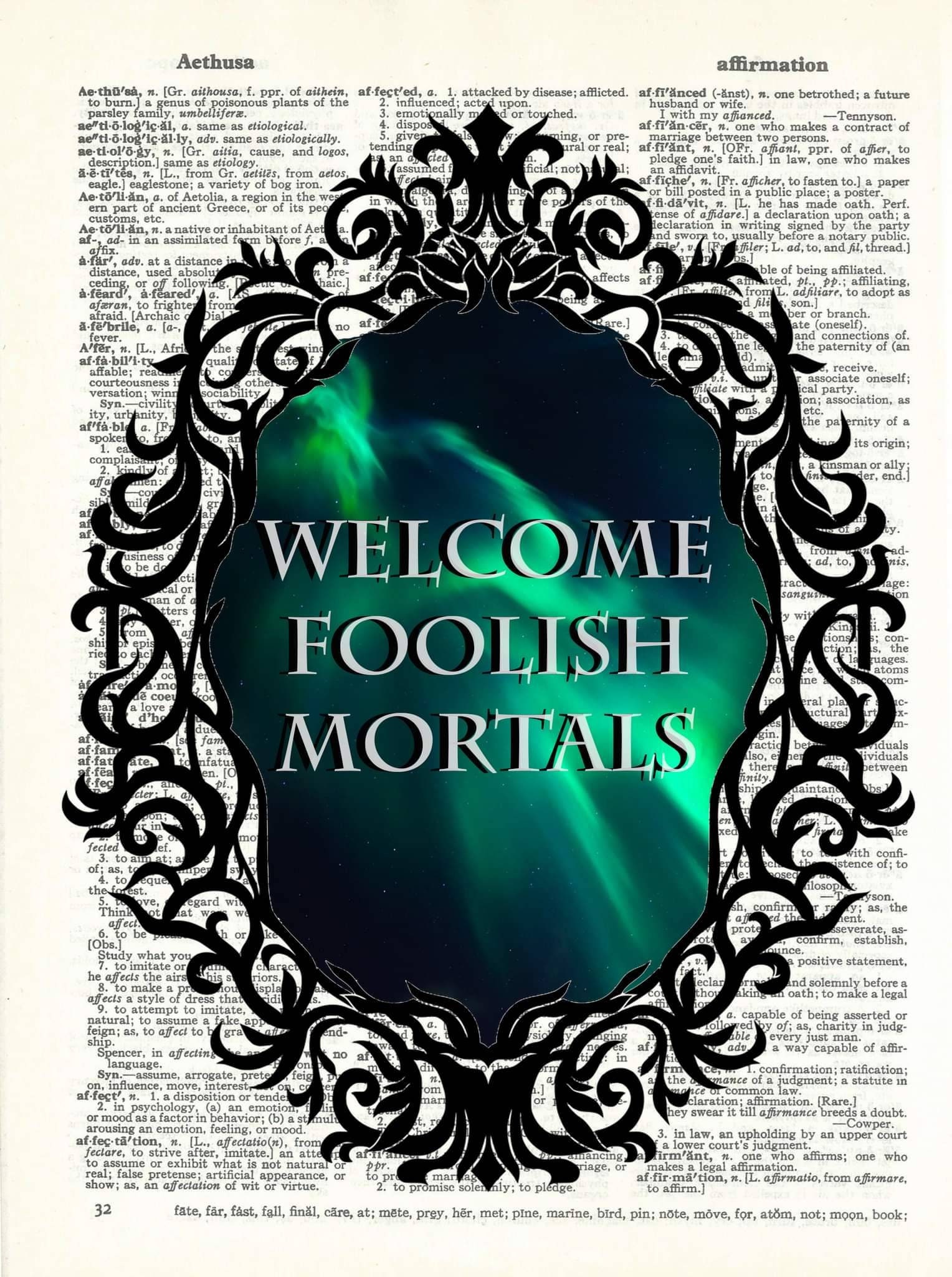 Haunted Mansion Welcome Foolish Mortals Sign Art Print - Etsy