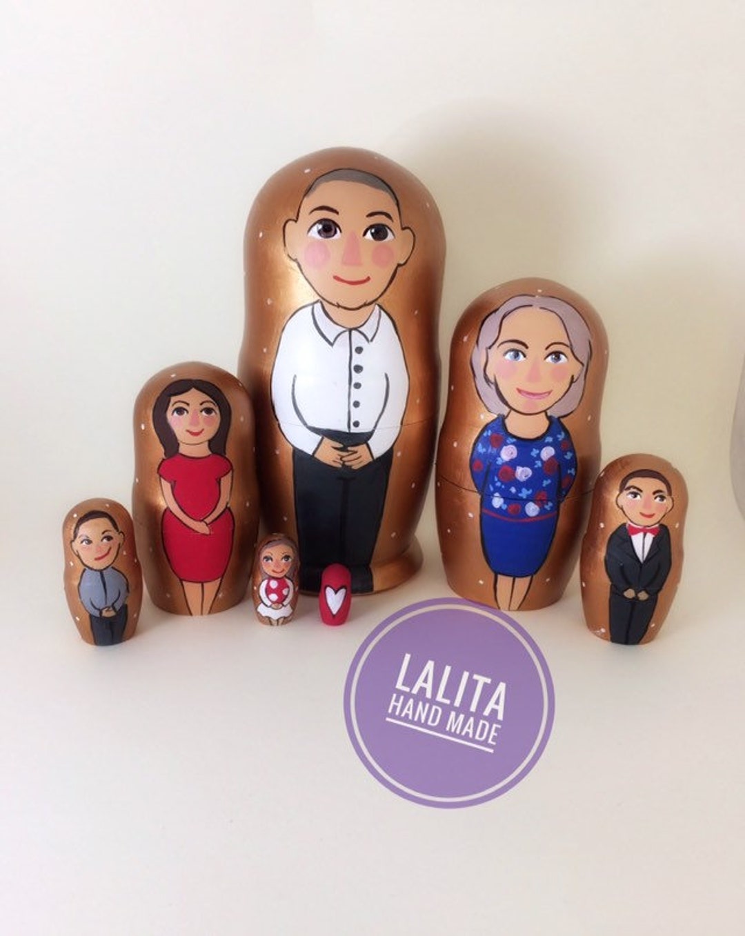 FAMILY Cartoon SIMPLE Nesting Doll - Etsy