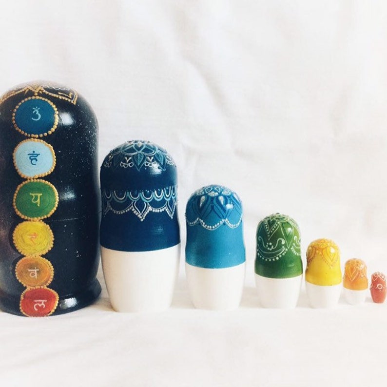7 Chakras Rainbow Nesting Dolls Set - Etsy