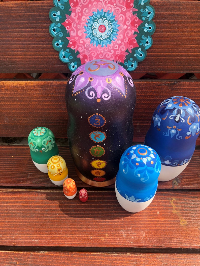 7 Chakras Rainbow Nesting Dolls Set - Etsy