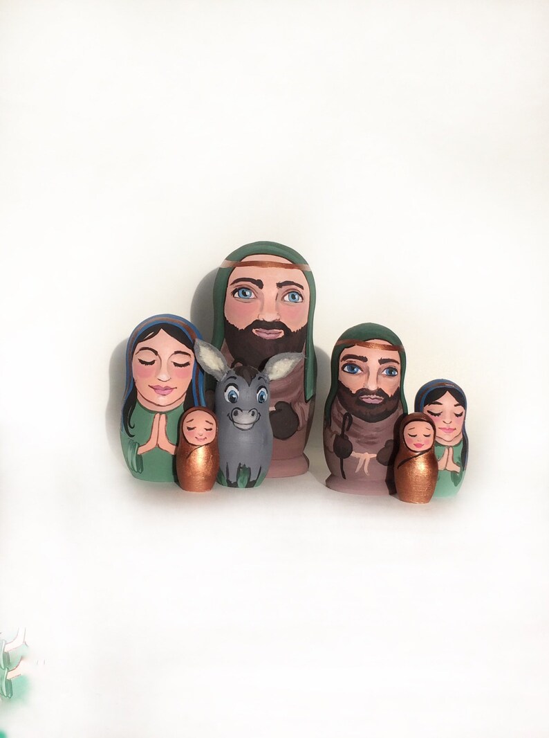 Nativity Christmas Nesting Dolls Set - Etsy