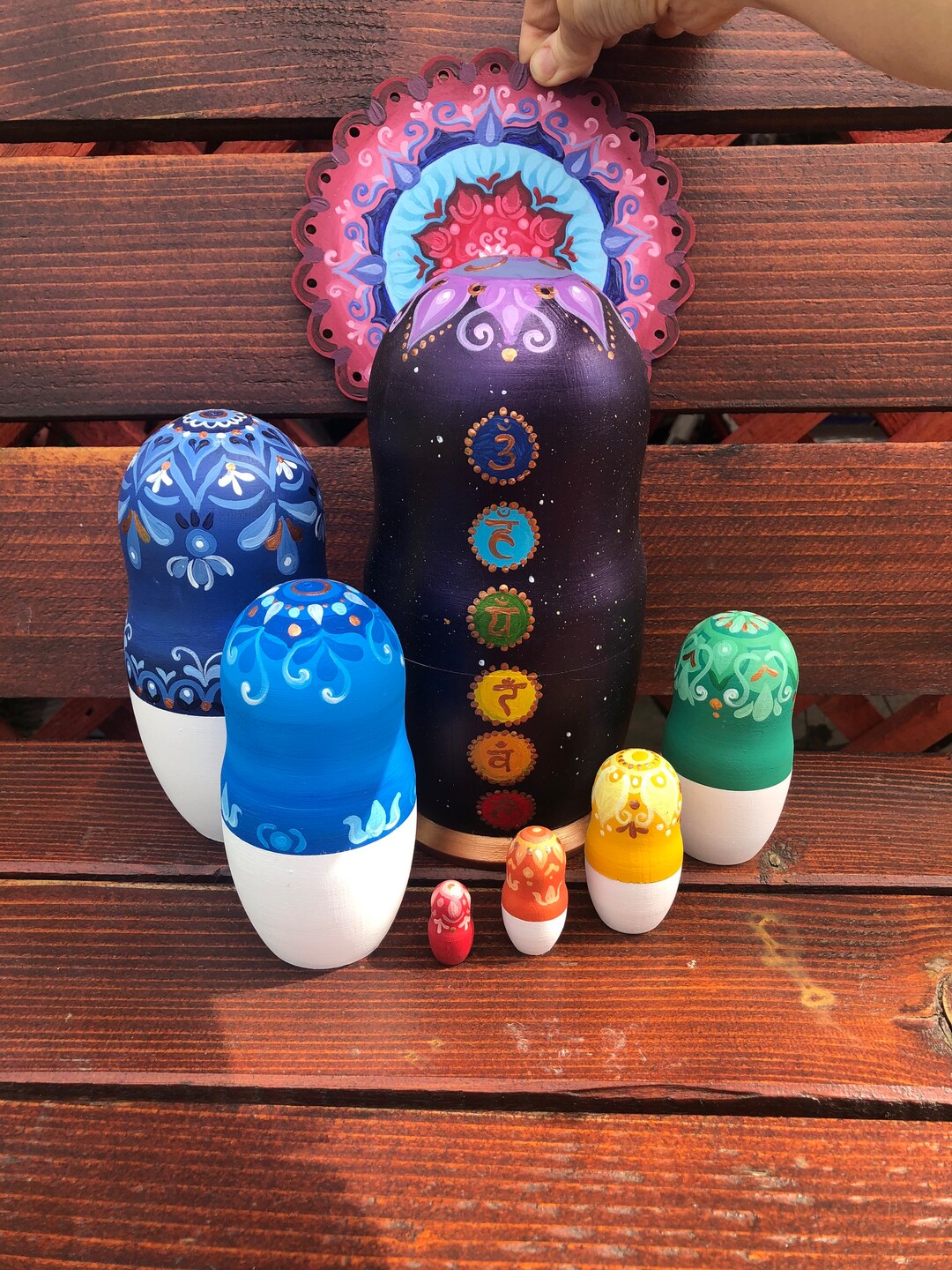 7 Chakras Rainbow Nesting Dolls Set - Etsy