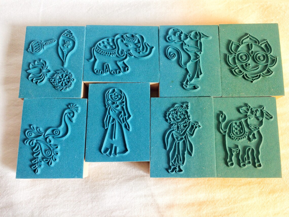Beautiful India Stamps Set Radha Krishna Hanuman - Etsy