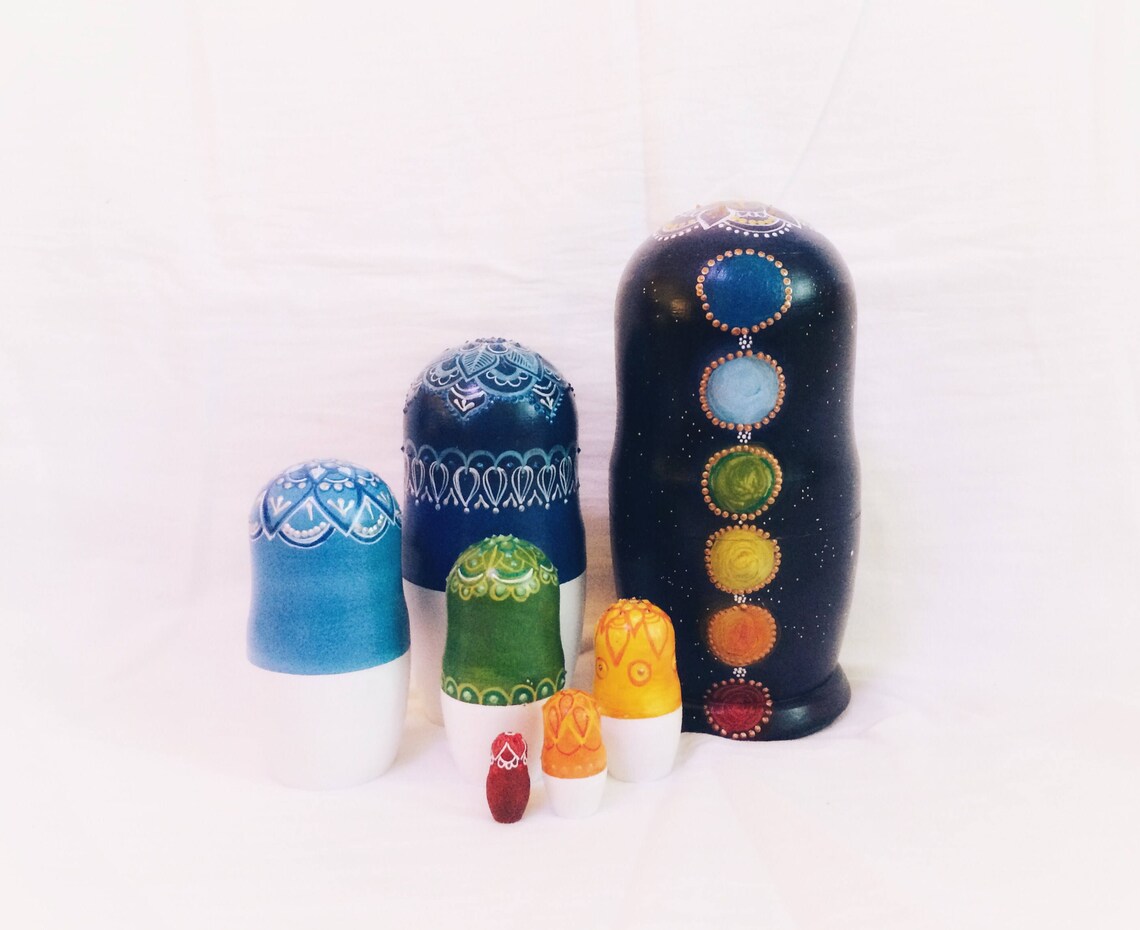 7 Chakras Rainbow Nesting Dolls Set - Etsy