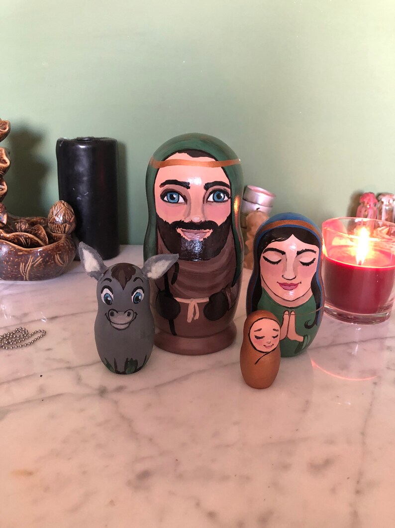 Nativity Christmas Nesting Dolls Set - Etsy