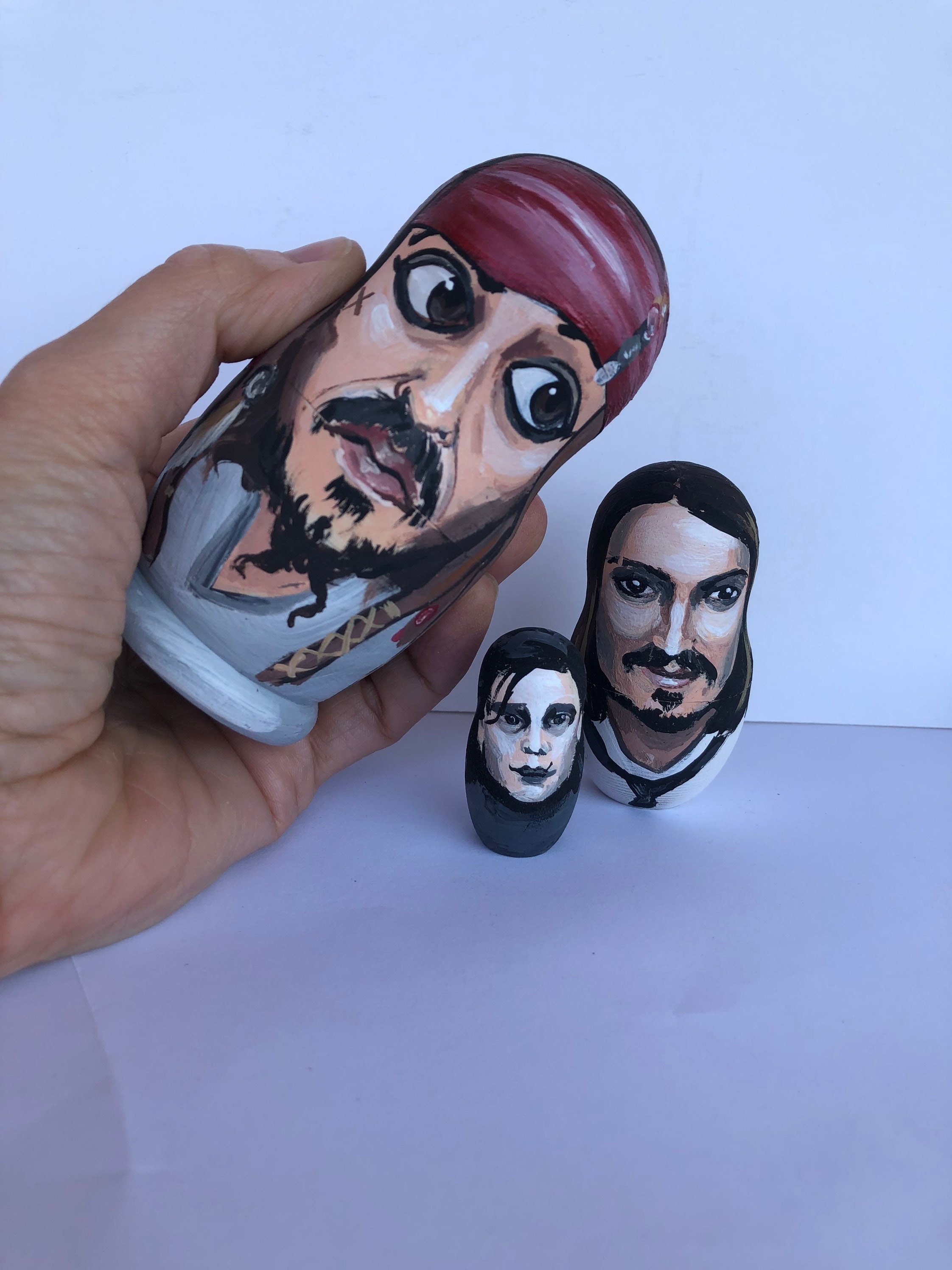 Johnny Depp Cartoon Portrait Caricature Nesting Dolls - Etsy