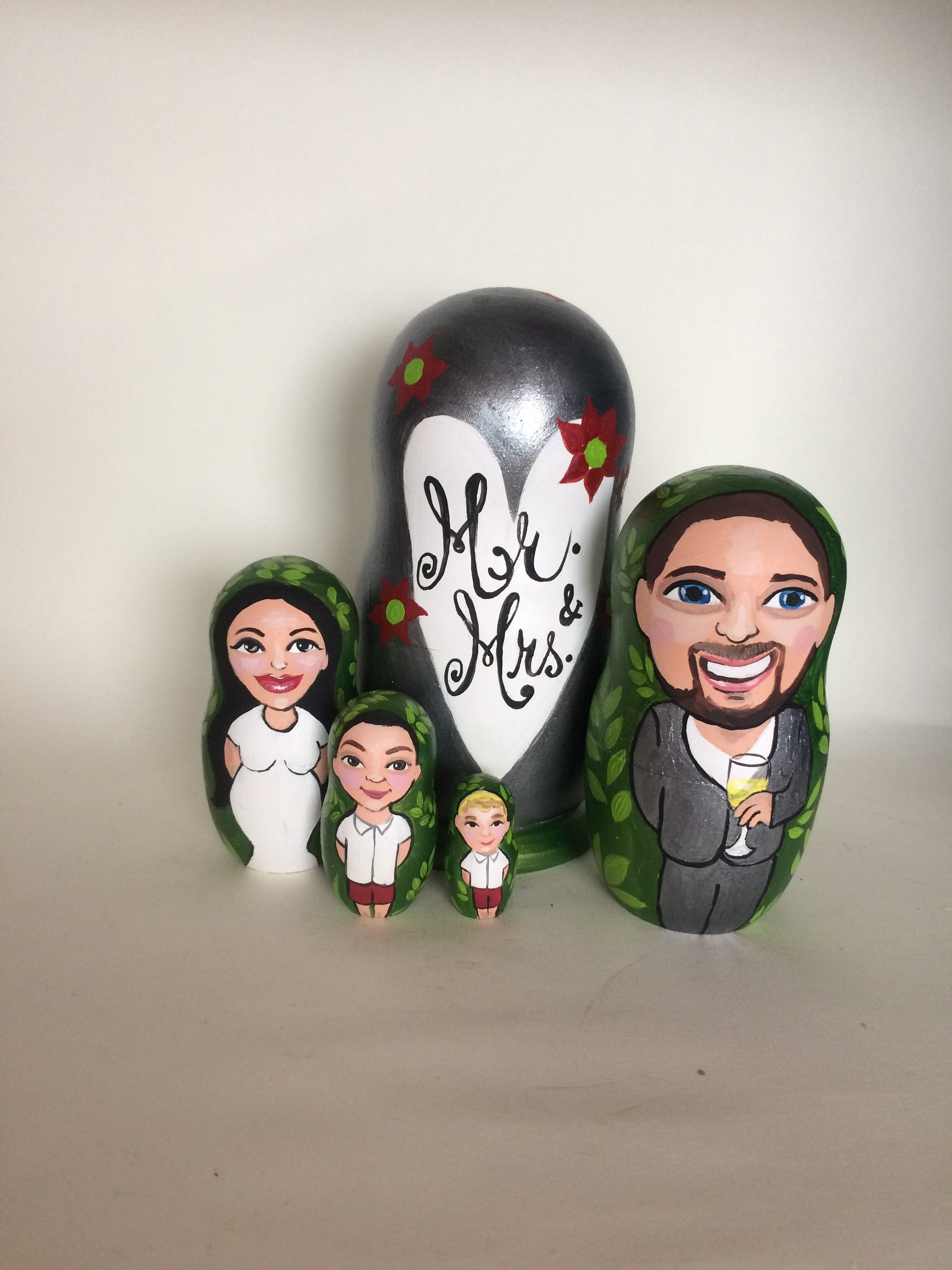 Mr & Mrs Cartoon Style Custom Made Personalised Nesting Doll - Etsy