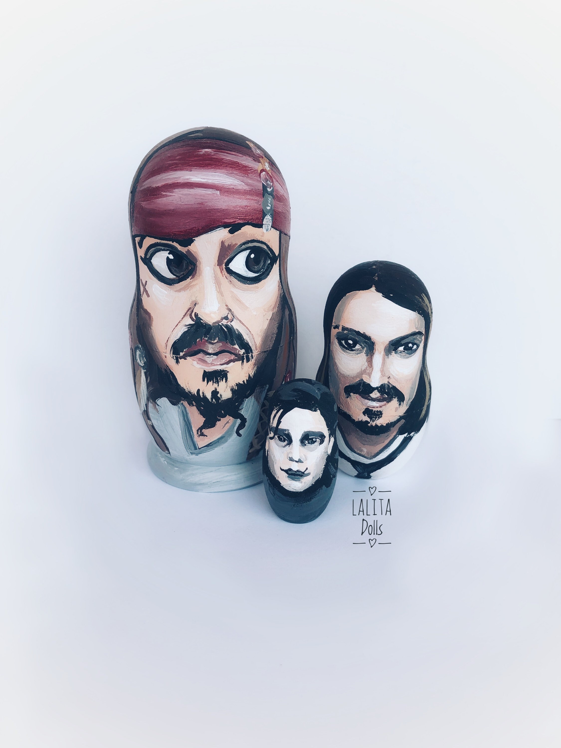 Johnny Depp Cartoon Portrait Caricature Nesting Dolls - Etsy