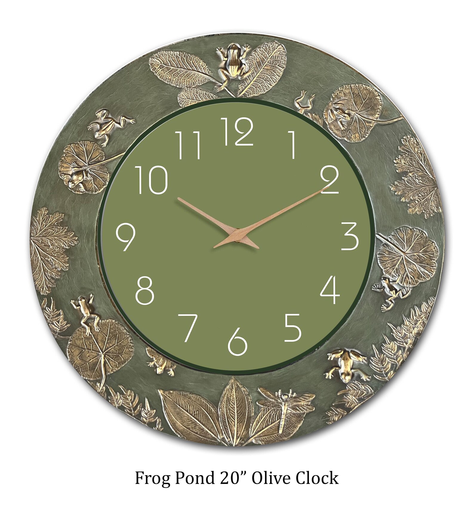 Frog Pond Clock. Whimsical Frogs and Dragonflies on Lily Pads Surround ...