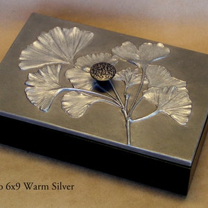 Gingko Leaf Lid on Decorative Bamboo Box 6" X 9" - Etsy