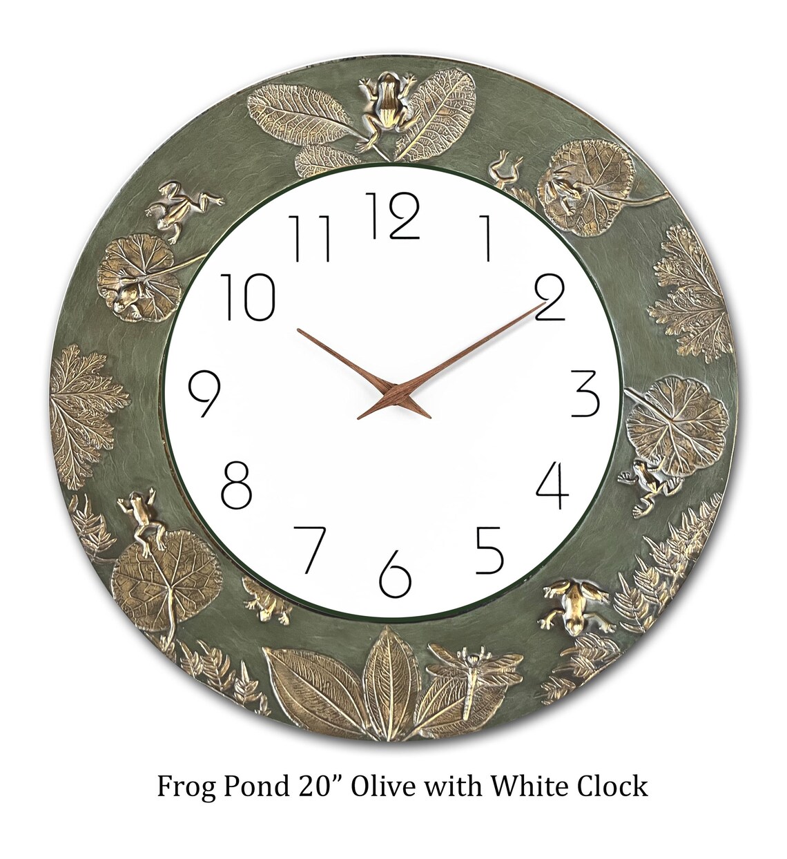 Frog Pond Clock. Whimsical Frogs and Dragonflies on Lily Pads Surround ...