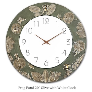 Frog Pond Clock. Whimsical Frogs and Dragonflies on Lily Pads Surround ...