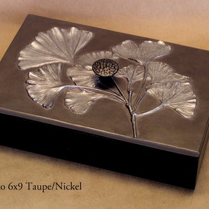 Gingko Leaf Lid on Decorative Bamboo Box 6" X 9" - Etsy